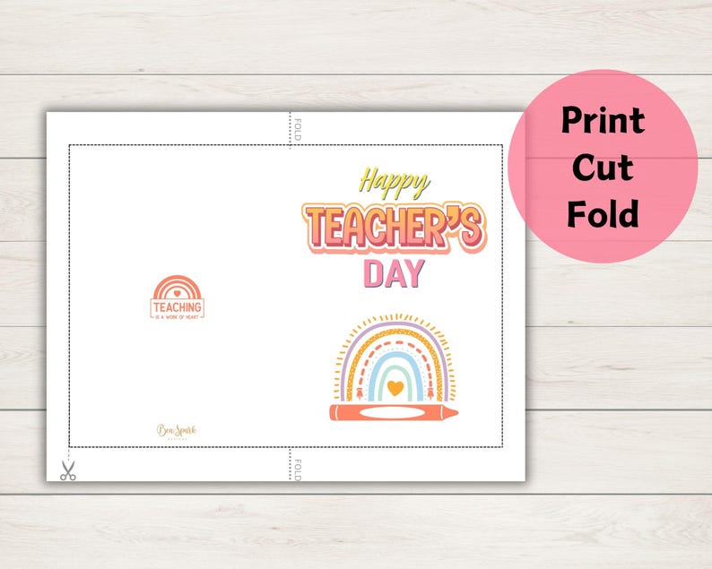 Printable Teacher Card Greeting Card for Teachers Instant Download ...