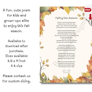 Autumn Poem Wall Art | Printable Fall Poetry Wall Art | Kids Autumn ...