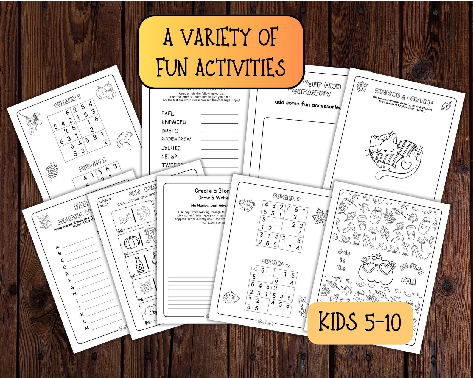 Printable Autumn Activities. Fall Activity Worksheets. Kids Activities ...