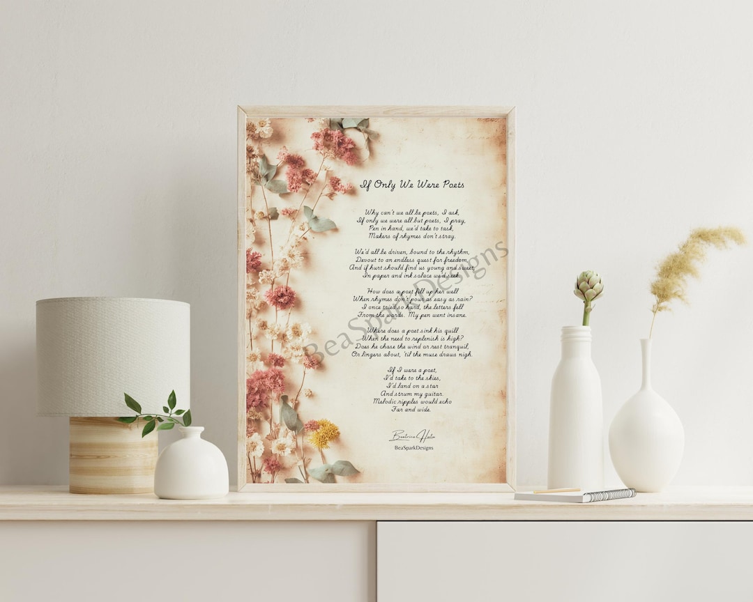 If Only Poem Wall Art | Printable Inspirational Quote | Vintage Home ...
