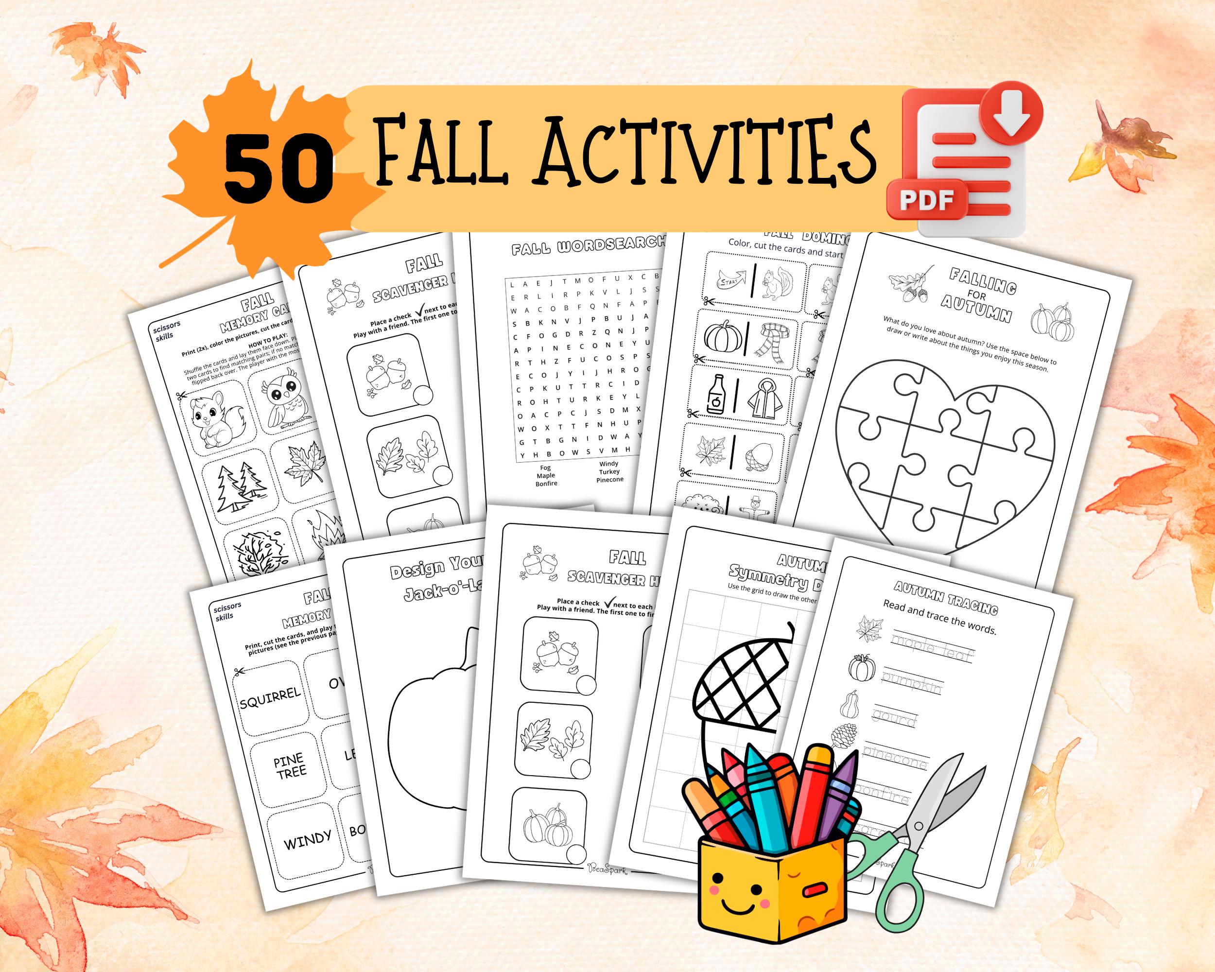 Printable Autumn Activities. Fall Activity Worksheets. Kids Activities ...