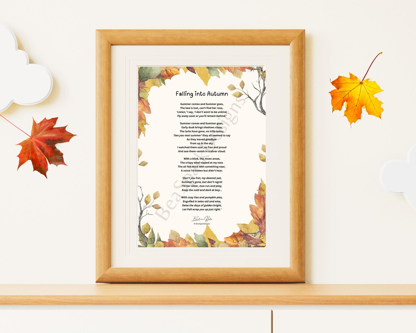 Autumn Poem Wall Art | Printable Fall Poetry Wall Art | Kids Autumn ...