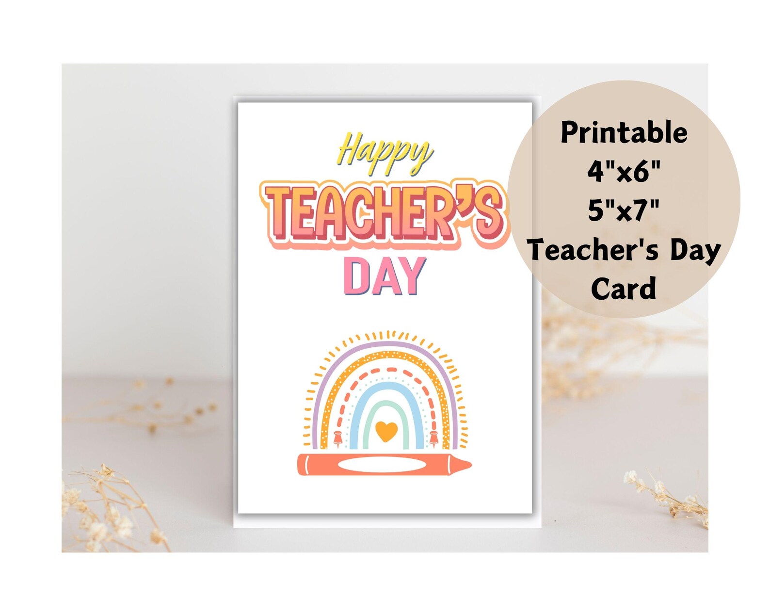 Printable Teacher Card Greeting Card for Teachers Instant Download ...