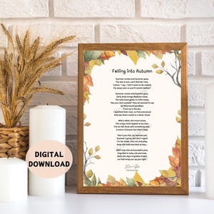 Autumn Poem Wall Art | Printable Fall Poetry Wall Art | Kids Autumn ...