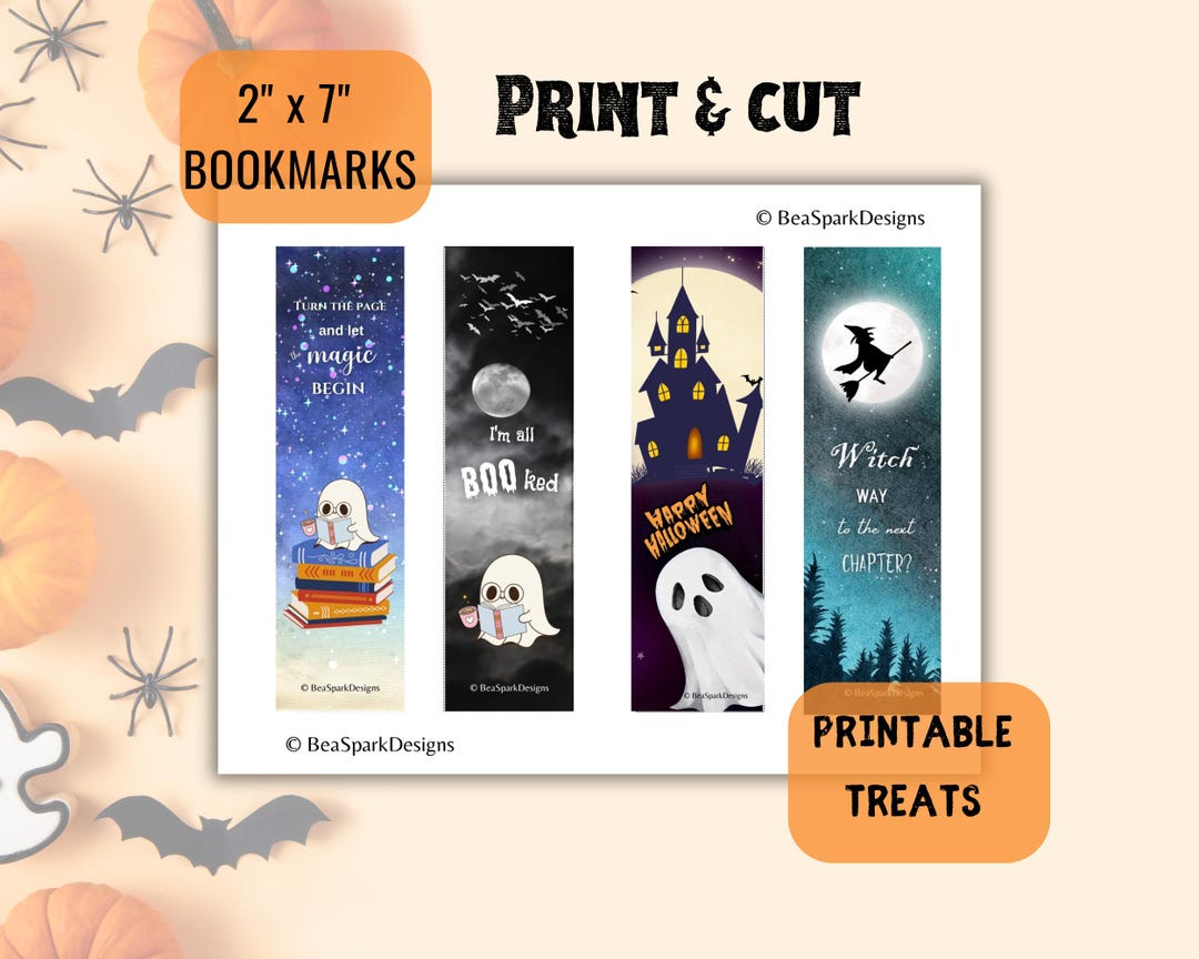 Printable Halloween Bookmarks. Instant Download. Trick or Treat ...