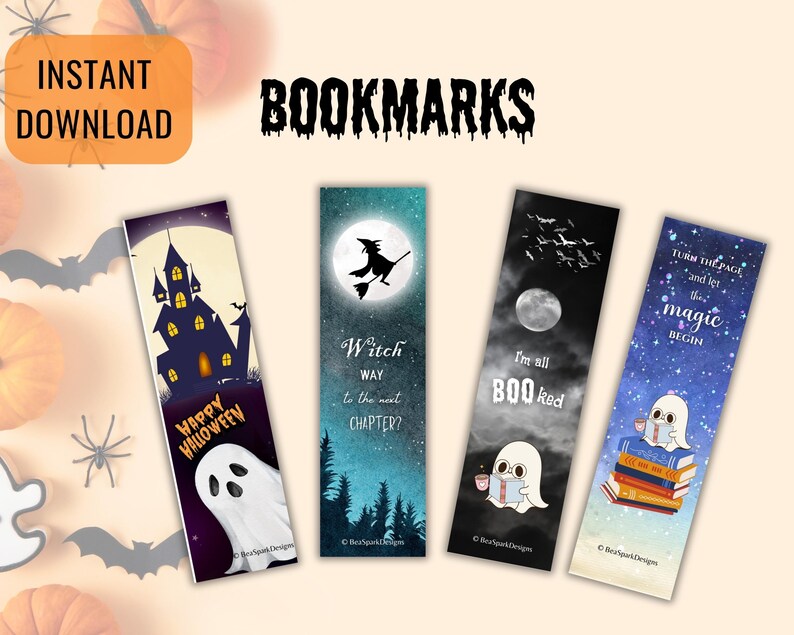 Printable Halloween Bookmarks. Instant Download. Trick or Treat ...