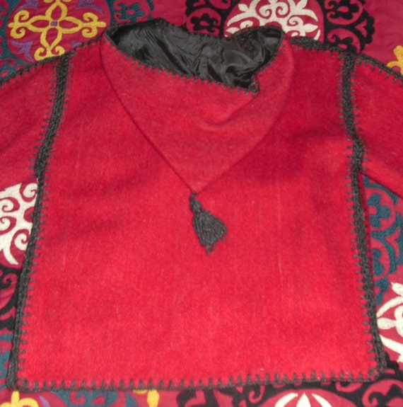 Vintage Little Red Riding Hood Ethnic Wool Jacket wit… - Gem