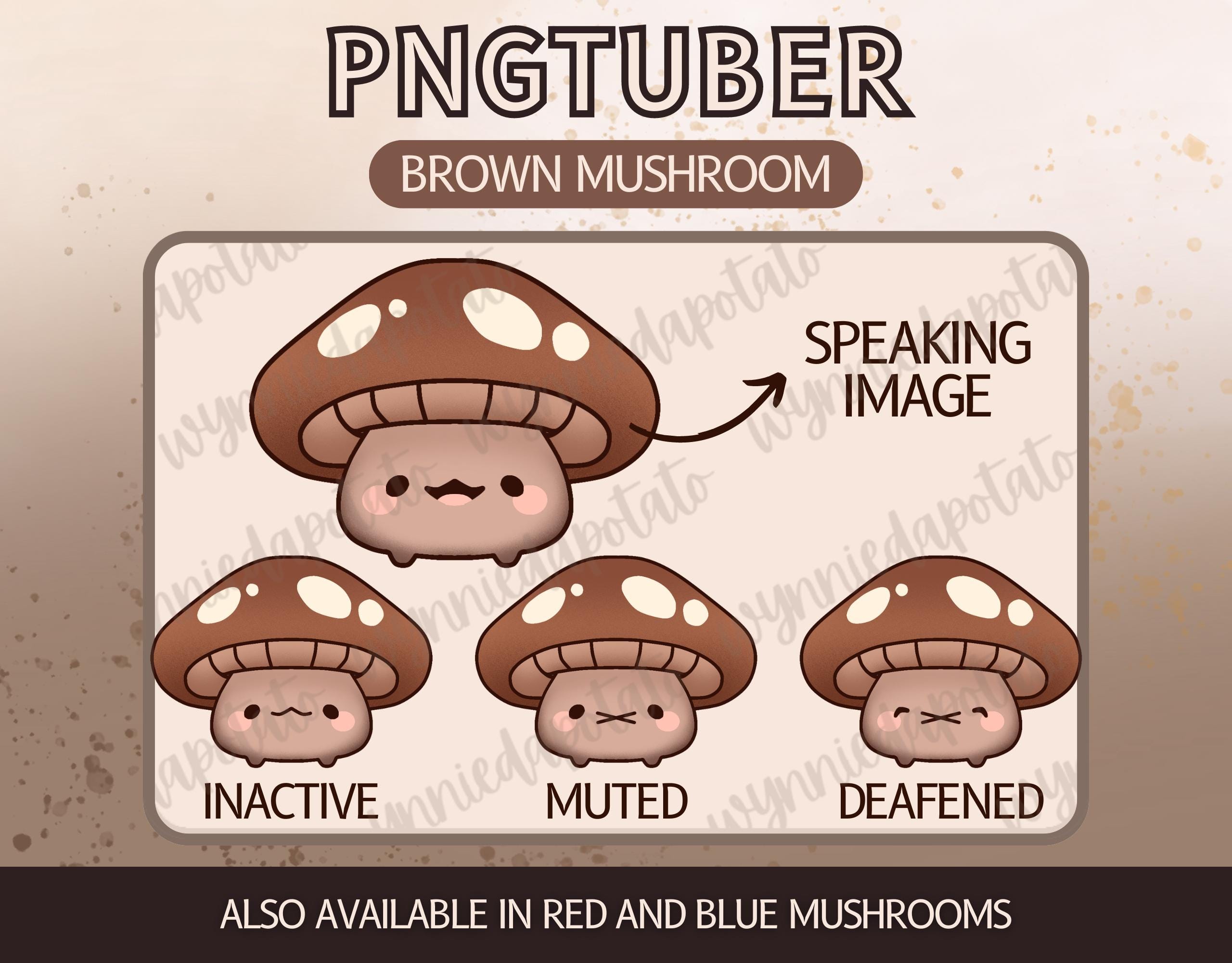 Animated Pngtuber Brown Mushroom Vtuber Assets, Discord Reactive ...