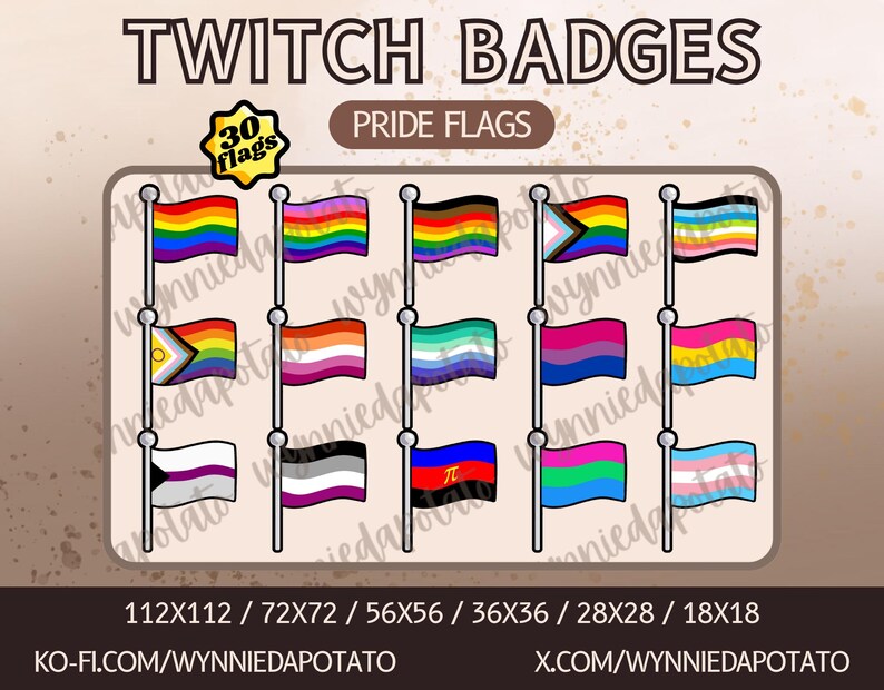 MASSIVE SET of 30 Pride Flag Emotes for Twitch, Discord, Youtube ...