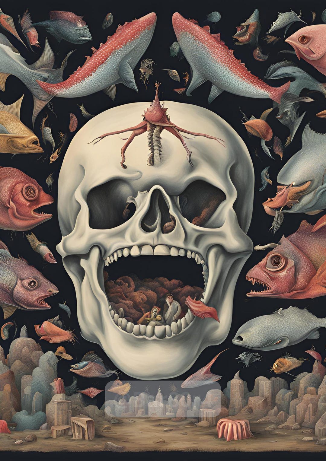 Fishing Printable Surrealism Poster 42cmx59,4cm - Etsy