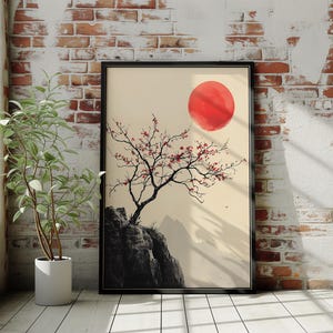 Red Sun Rising Over Bamboo Forest Sunrise Over Mountains and Bamboo ...