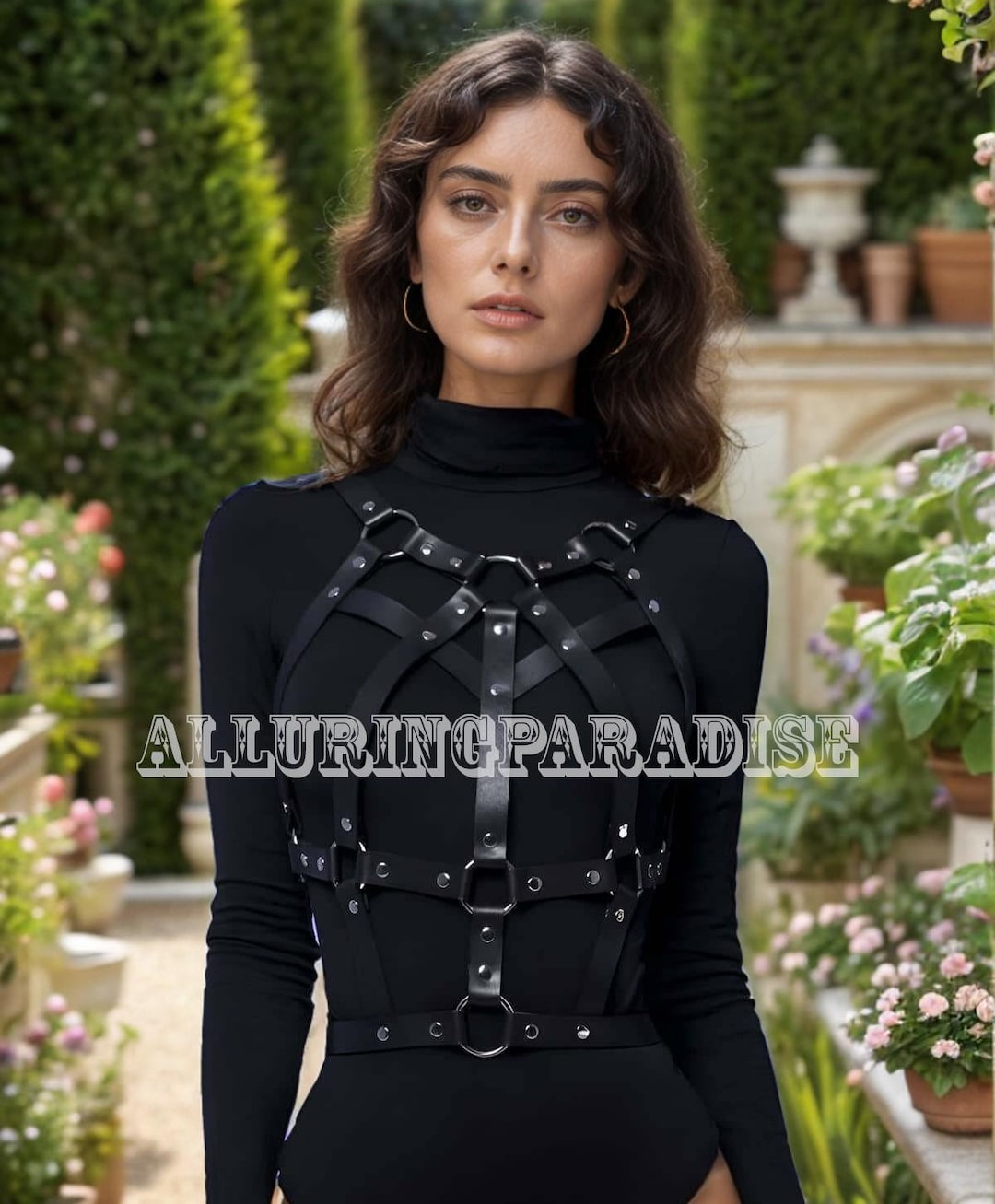 Black Leather Harness Body Harness Chest Harness Women Harness Belt ...