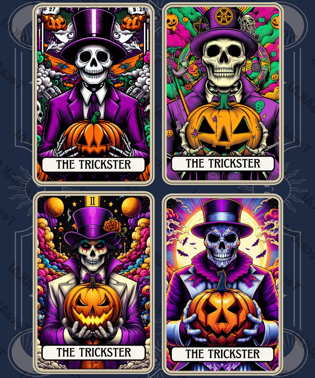 4 Horror Tarot Card PNG, Tarot Card Png Bundle, Halloween Tarot Card ...