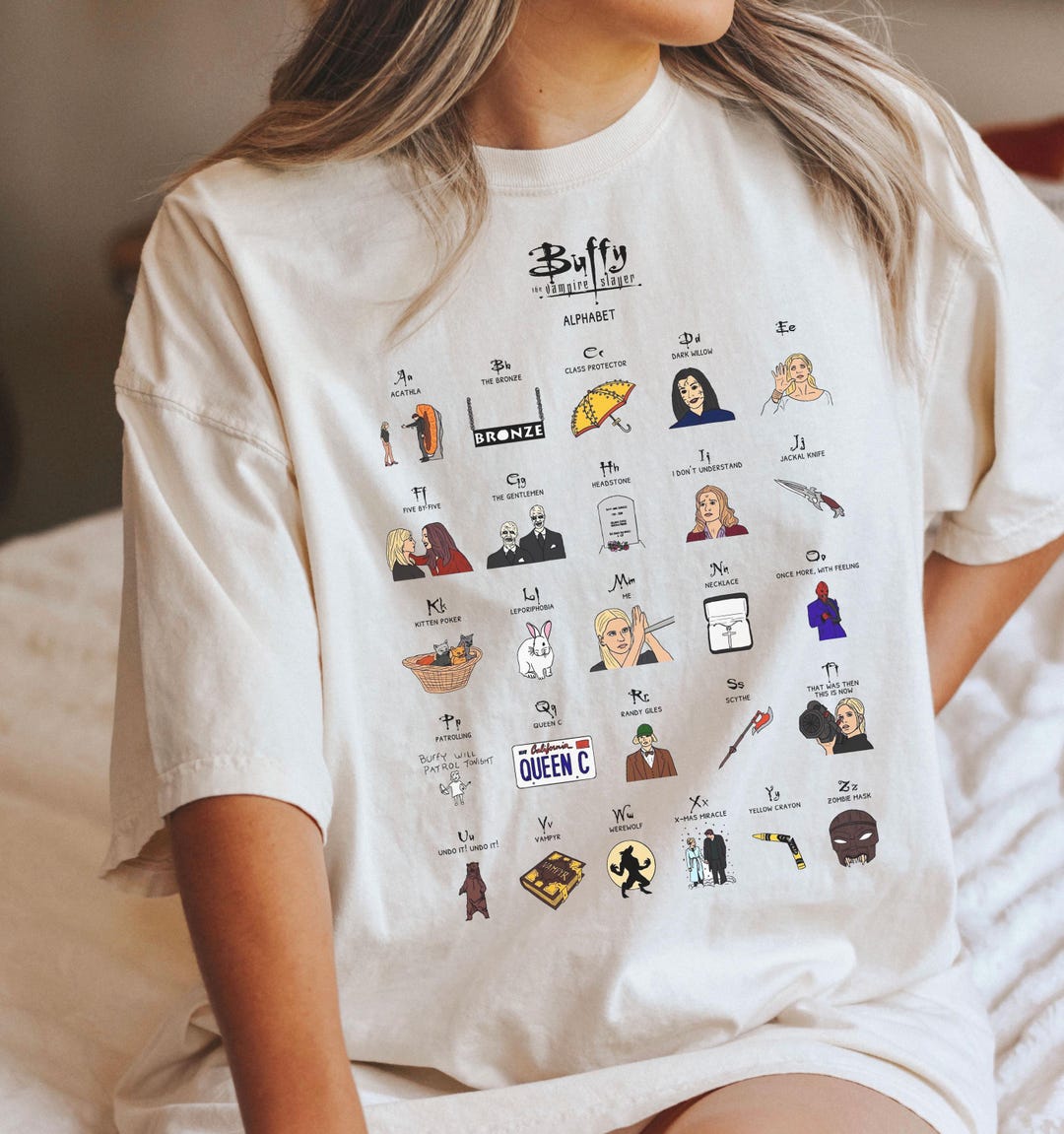 Buffy Alphabet T-shirt: Vampire Slayer Tee, Sunnydale High - Etsy