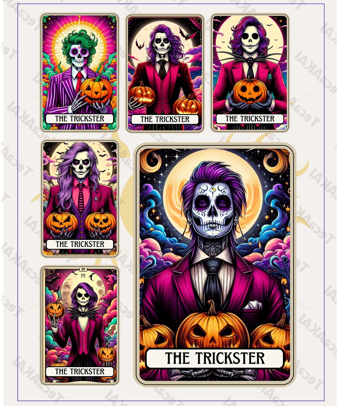 6 Designs Horror Tarot Card Png Bundle, Tarot Card Png Bundle ...