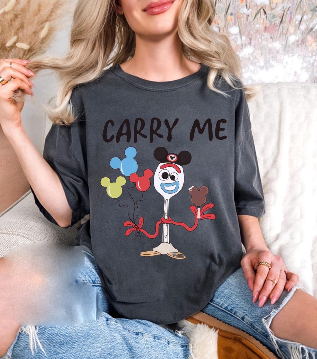 Funny Carry Me Forky Toy Story Mickey Balloons Sweatshirt, Disney Toy ...