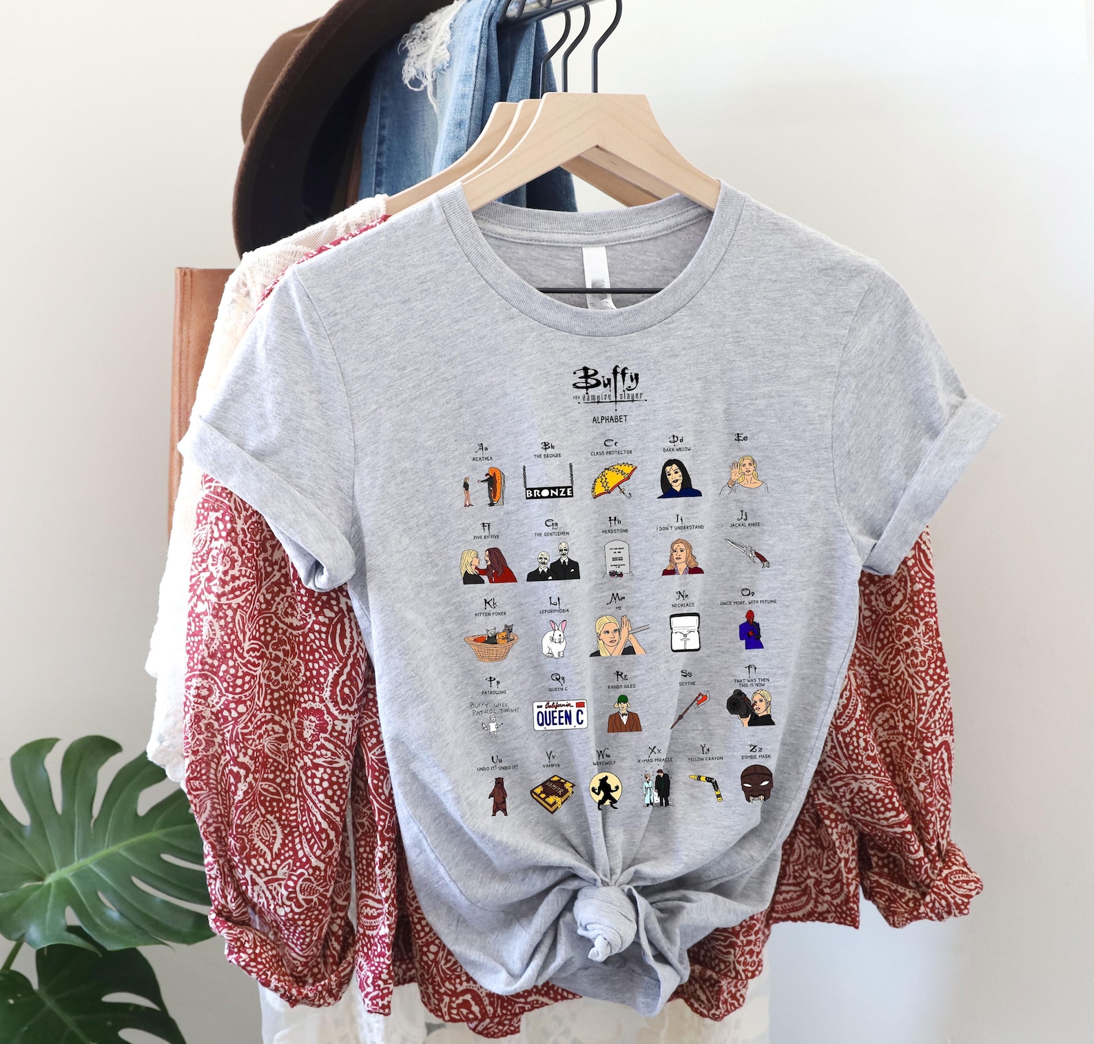 Buffy Alphabet T-shirt: Vampire Slayer Tee, Sunnydale High - Etsy