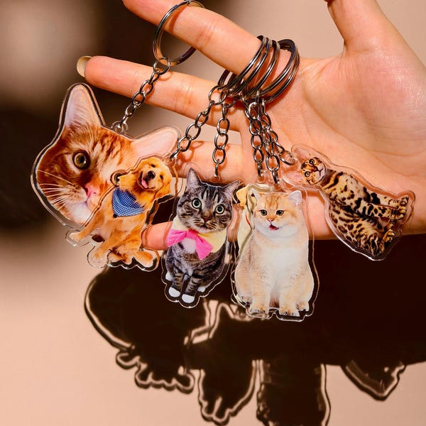 Cat Keychain - Etsy