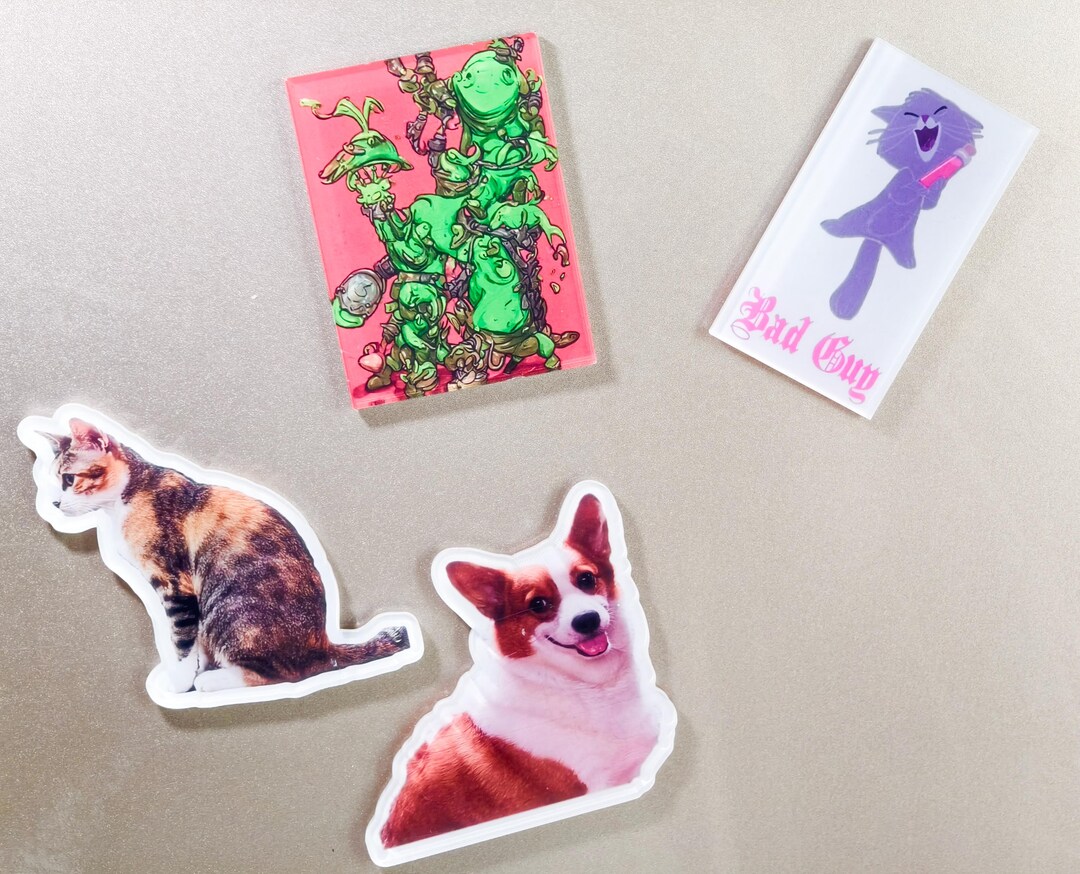 Custom Acrylic Fridge Magnet Pet Fridge Magnets Family Photo Magnets ...