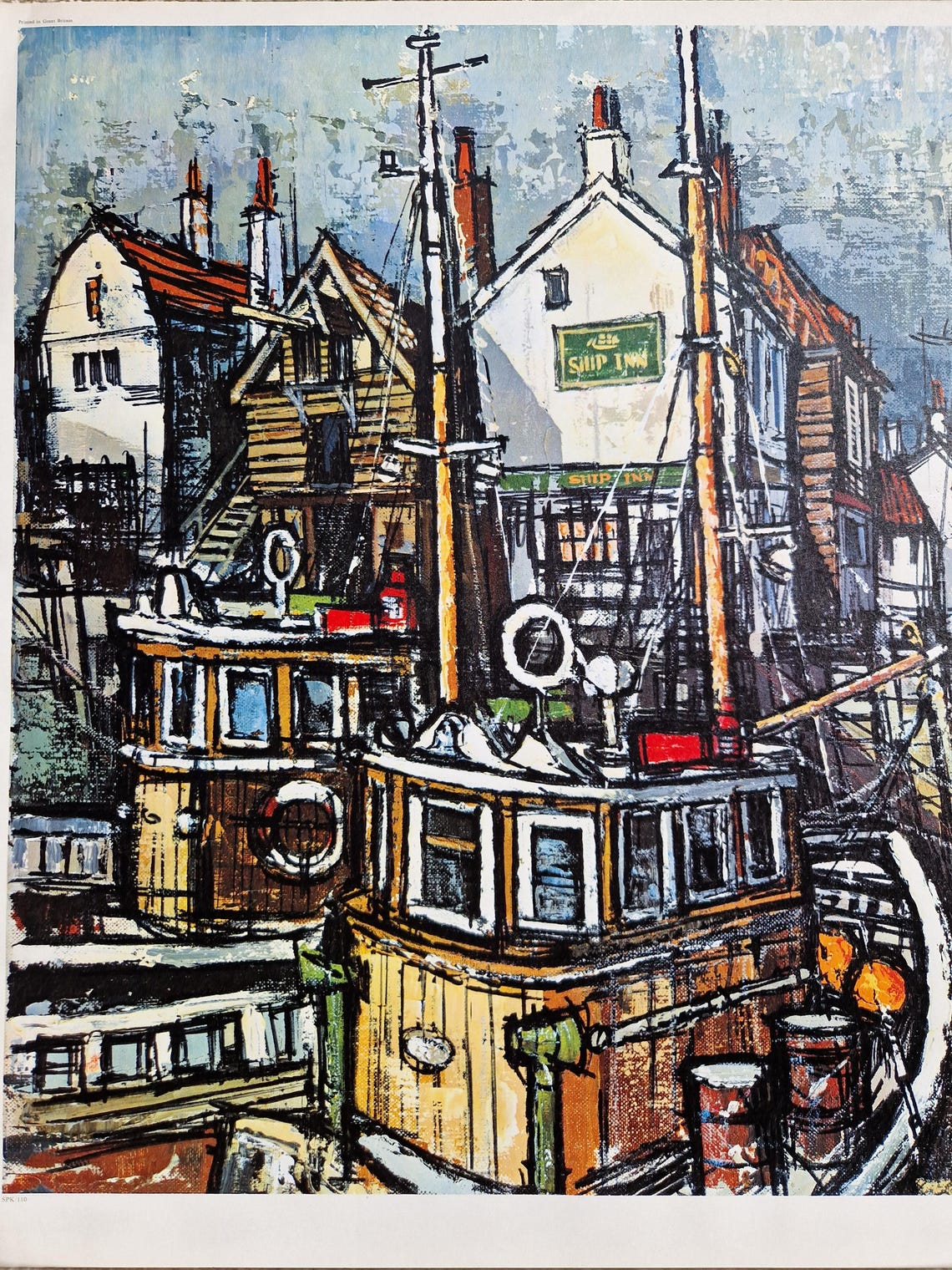 Fisherman's Tavern - Roger Murray Antique Painting Print 58 Cm X 96 Cm ...