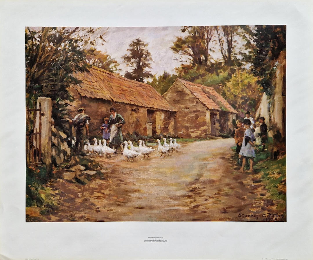 S A Forbes 'the Wanderers' Return' Antique Painting Print, 1985 - Etsy