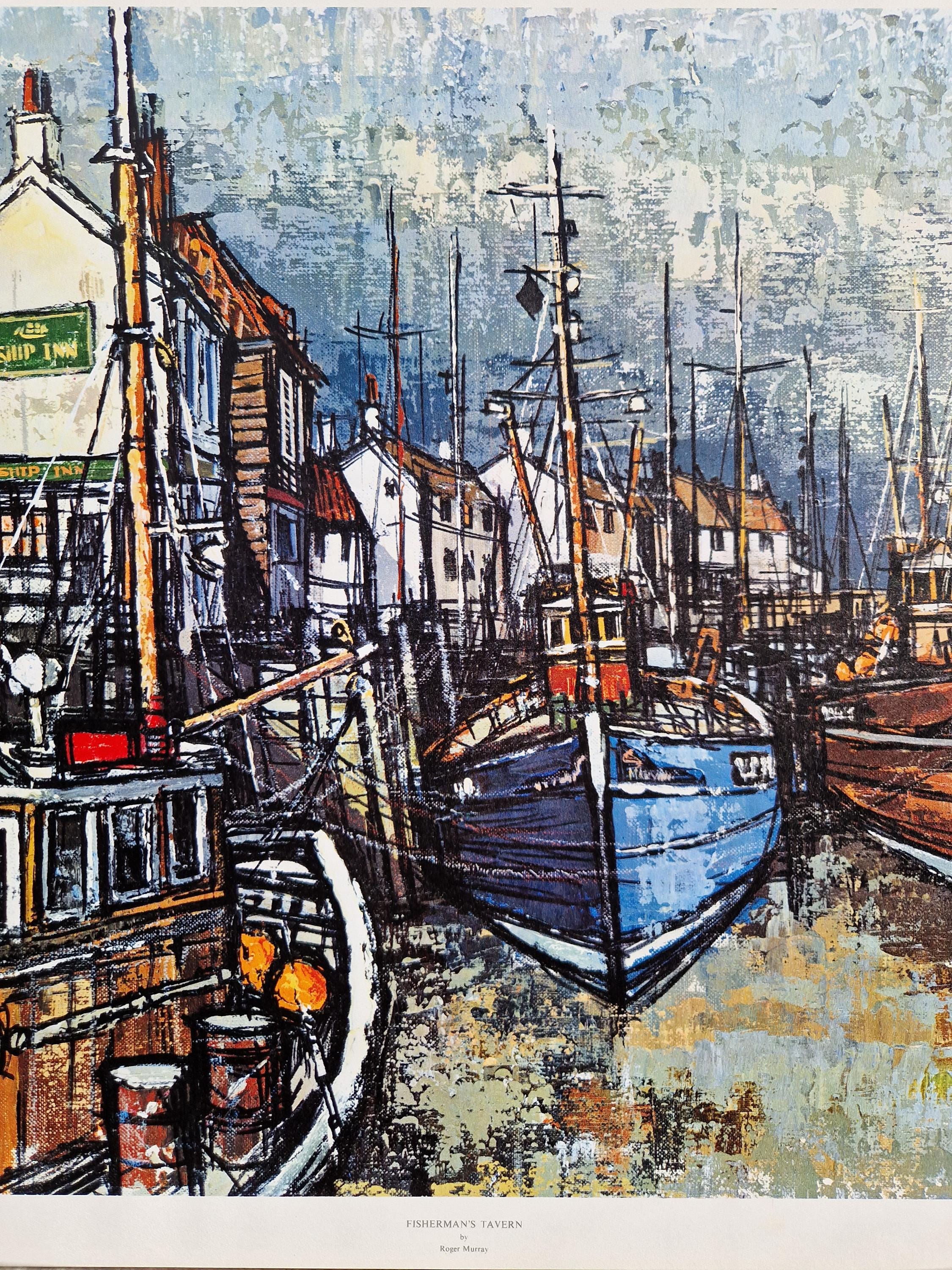 Fisherman's Tavern - Roger Murray Antique Painting Print 58 Cm X 96 Cm ...