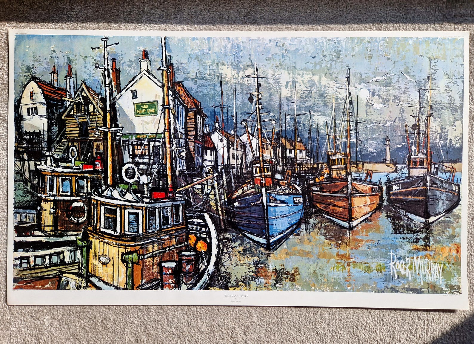 Fisherman's Tavern - Roger Murray Antique Painting Print 58 Cm X 96 Cm ...