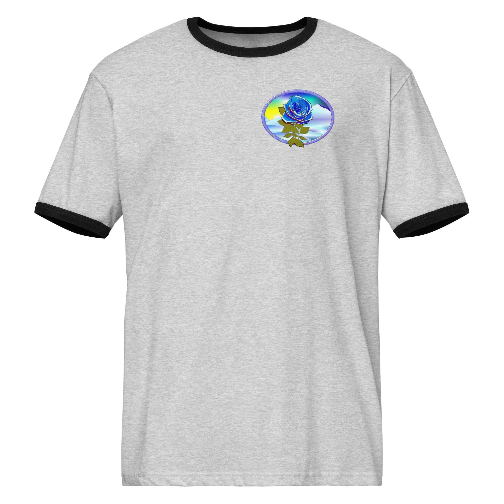 Winter Rose on Front, Bob Weir Tribute on Back of Unisex Ringer T-shirt ...
