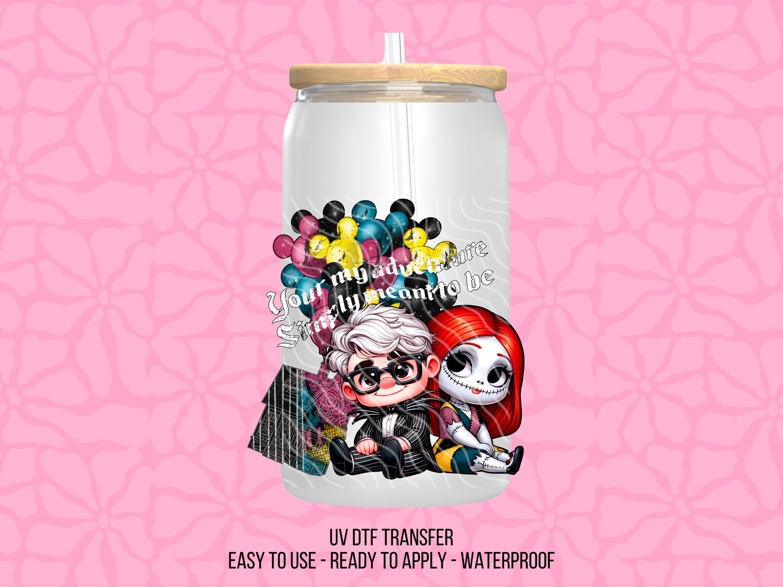 UV DTF Decal Carl & Ellie, Jack/sally Costume, Transfer Wrap, Cup ...