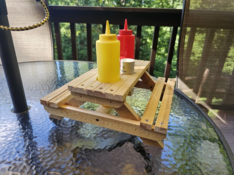 Cedar Picnic Table Condiment Caddy – Because Your Ketchup Deserves a ...