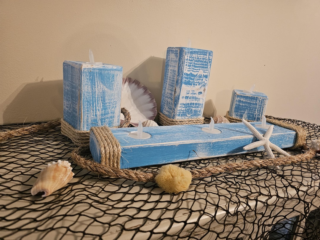 Set of 4 Beach-themed Tea Light Holders – for When You Can’t Afford an ...