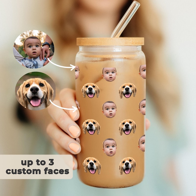 Mom Glass With Faces - Etsy