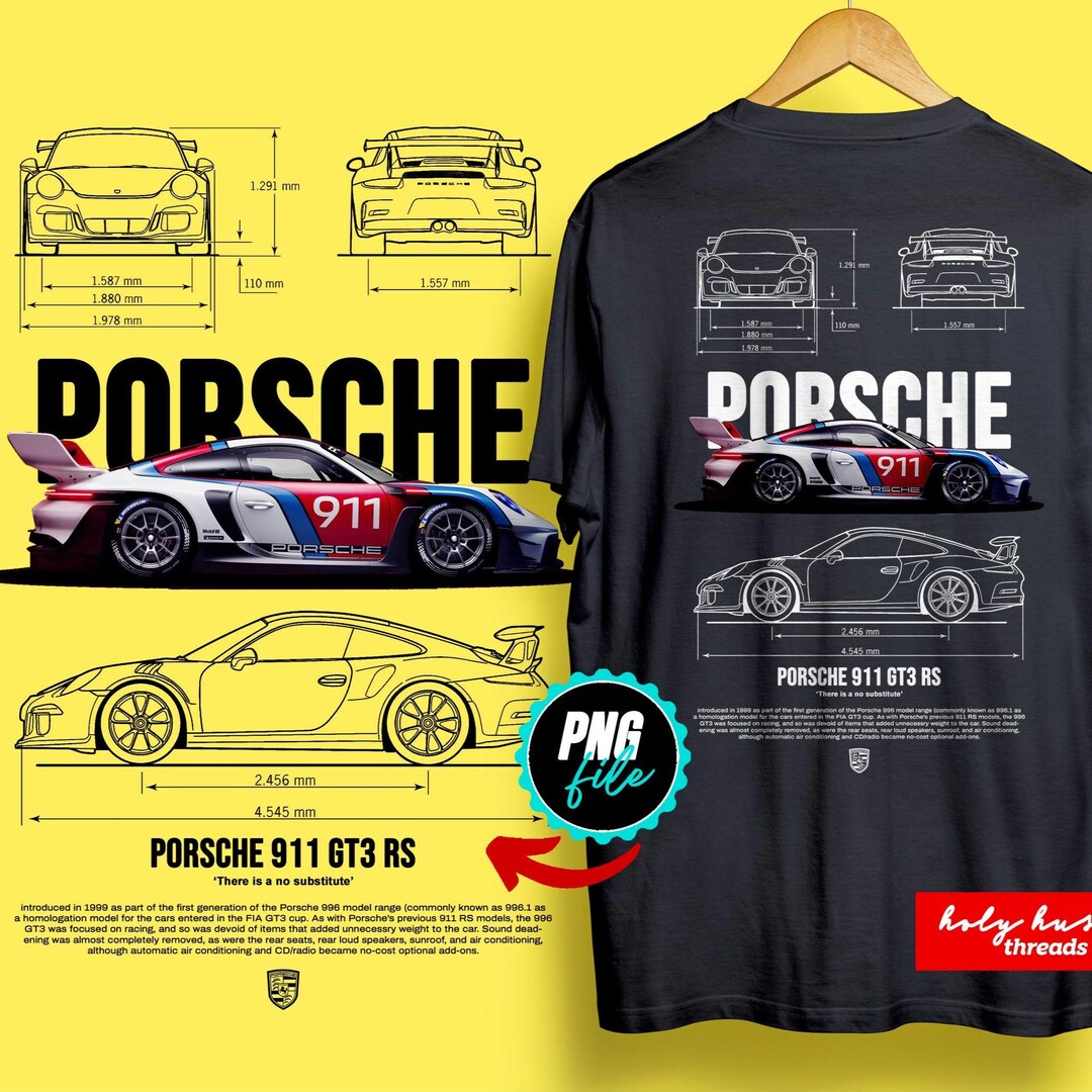Porsche 911 PNG File High-quality Digital Download for DTF Transfers ...