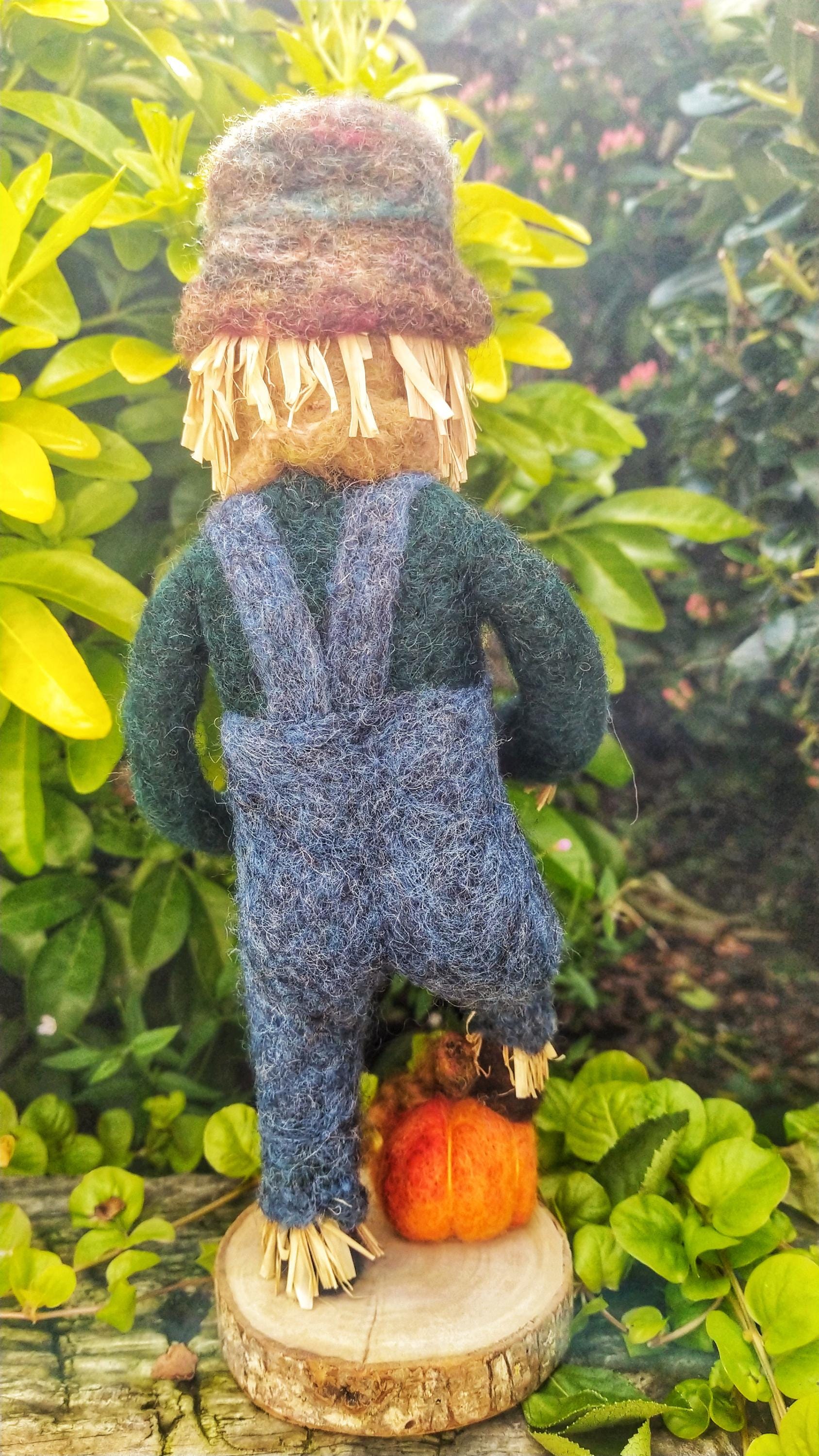 Scarecrow Wool Sculpture Scarecrow Figurine Fall Decor Thanksgiving Art ...