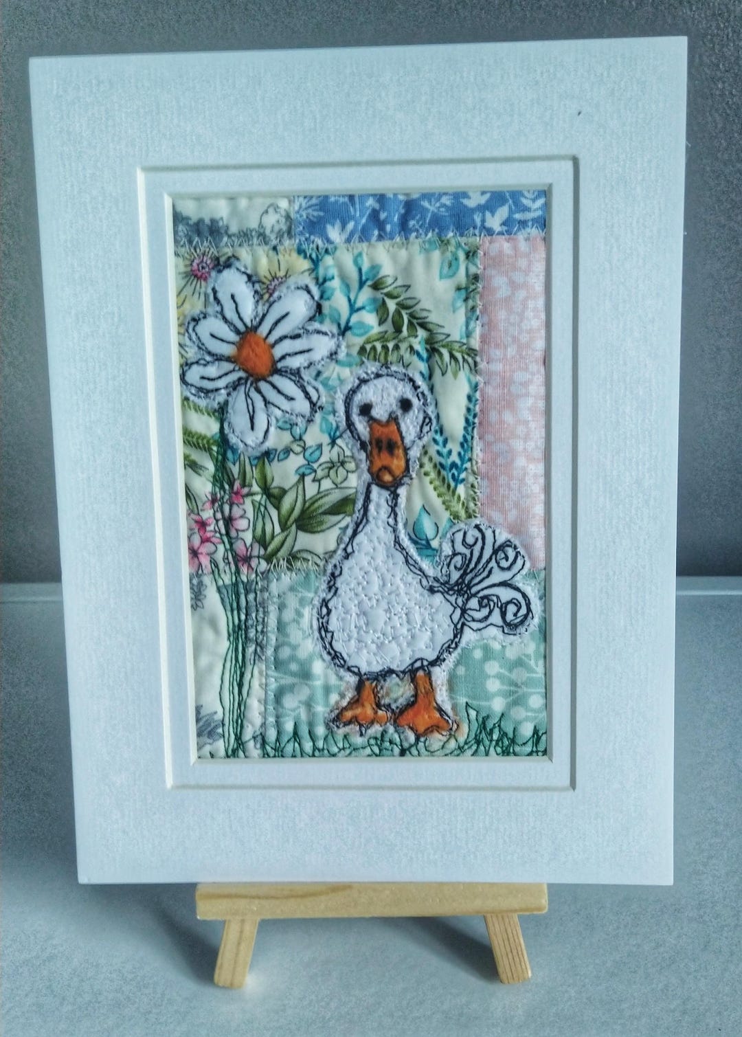 Duck Patchwork Quilt Home Decor Art Duck Sewing Art Irish Wool Felted ...