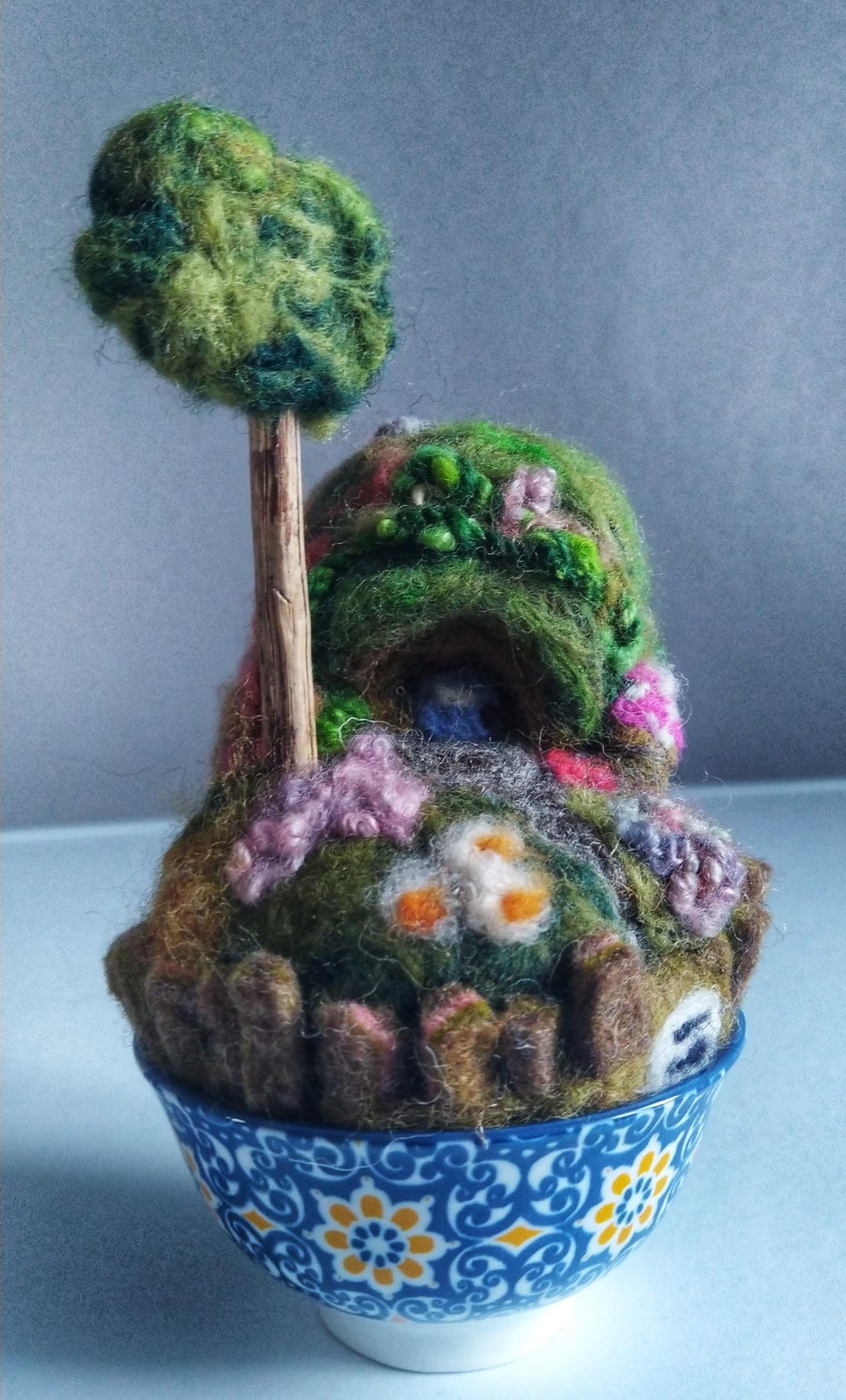 Needle Felted Hobbit House Sculpture, Irish Wool Garden Art - Etsy