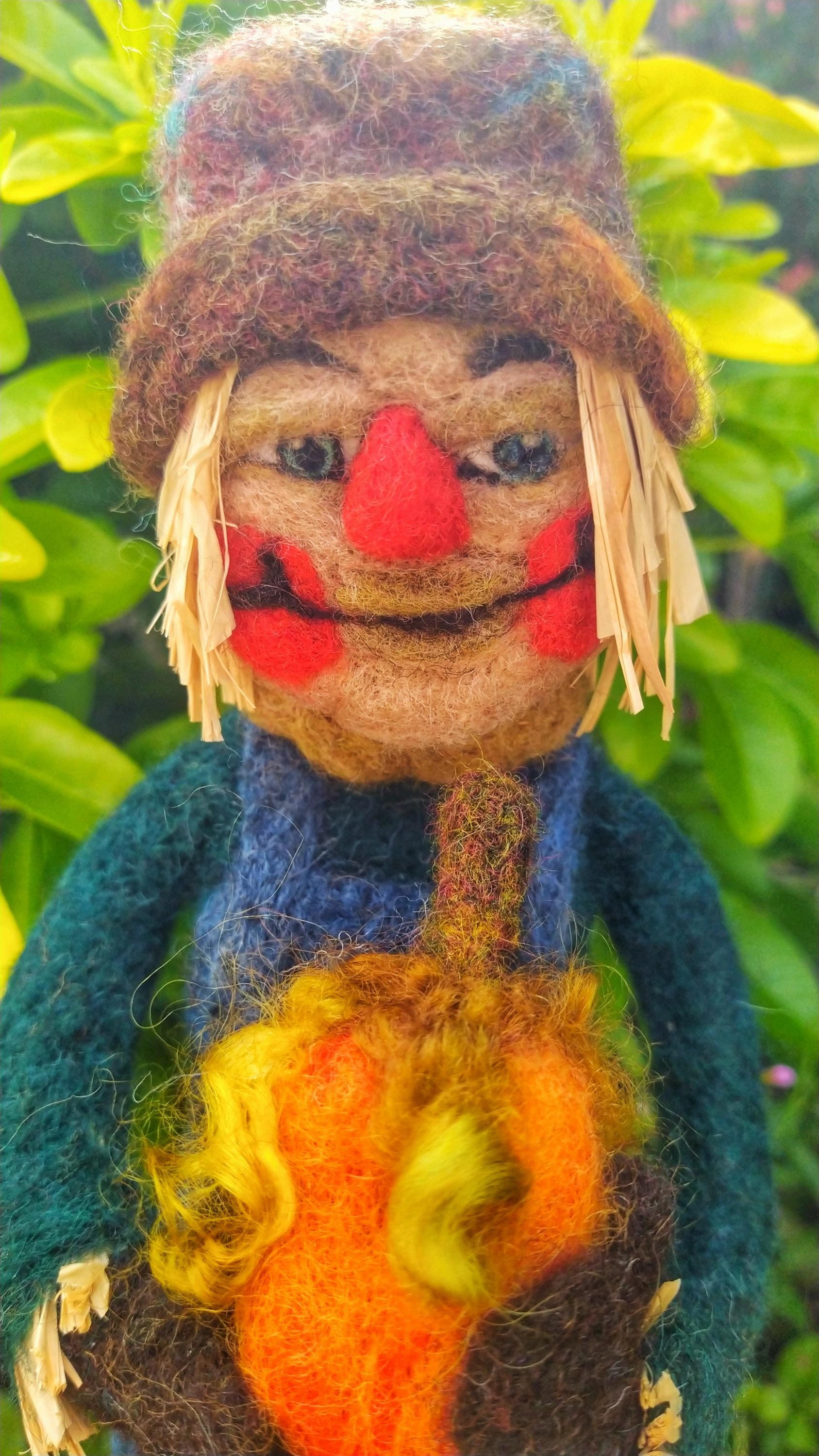 Scarecrow Wool Sculpture Scarecrow Figurine Fall Decor Thanksgiving Art ...