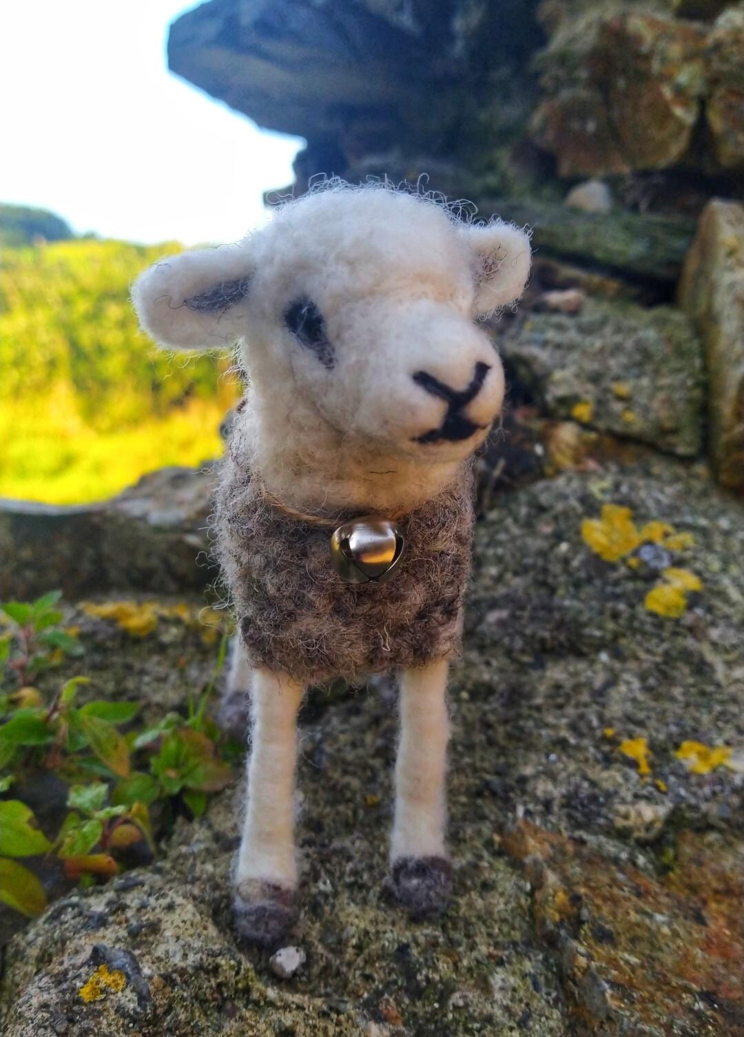 Sheep Wool Sculpture Herdwick Sheep Figurine Fiber Gift Sheep Lovers ...