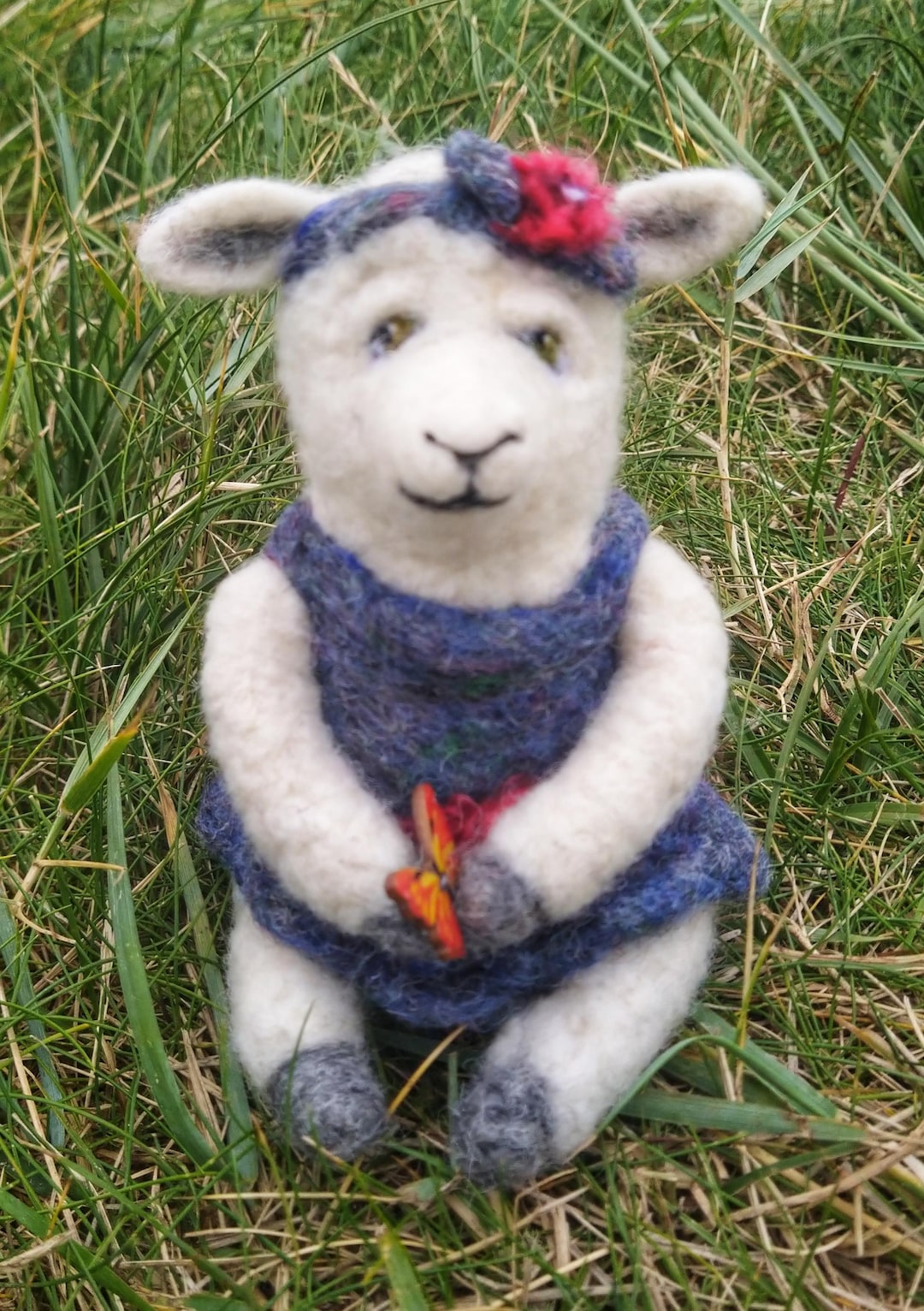Needle Felted Sheep Sculpture: Handmade Wool Figurine, Beatrix Potter ...