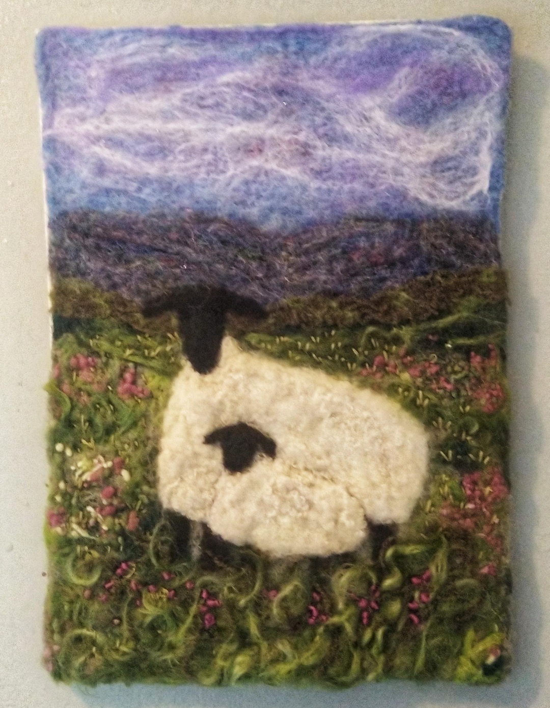 Sheep Wool Painting Wall Hanging Landscape Sheep Textile Artwork Needle ...