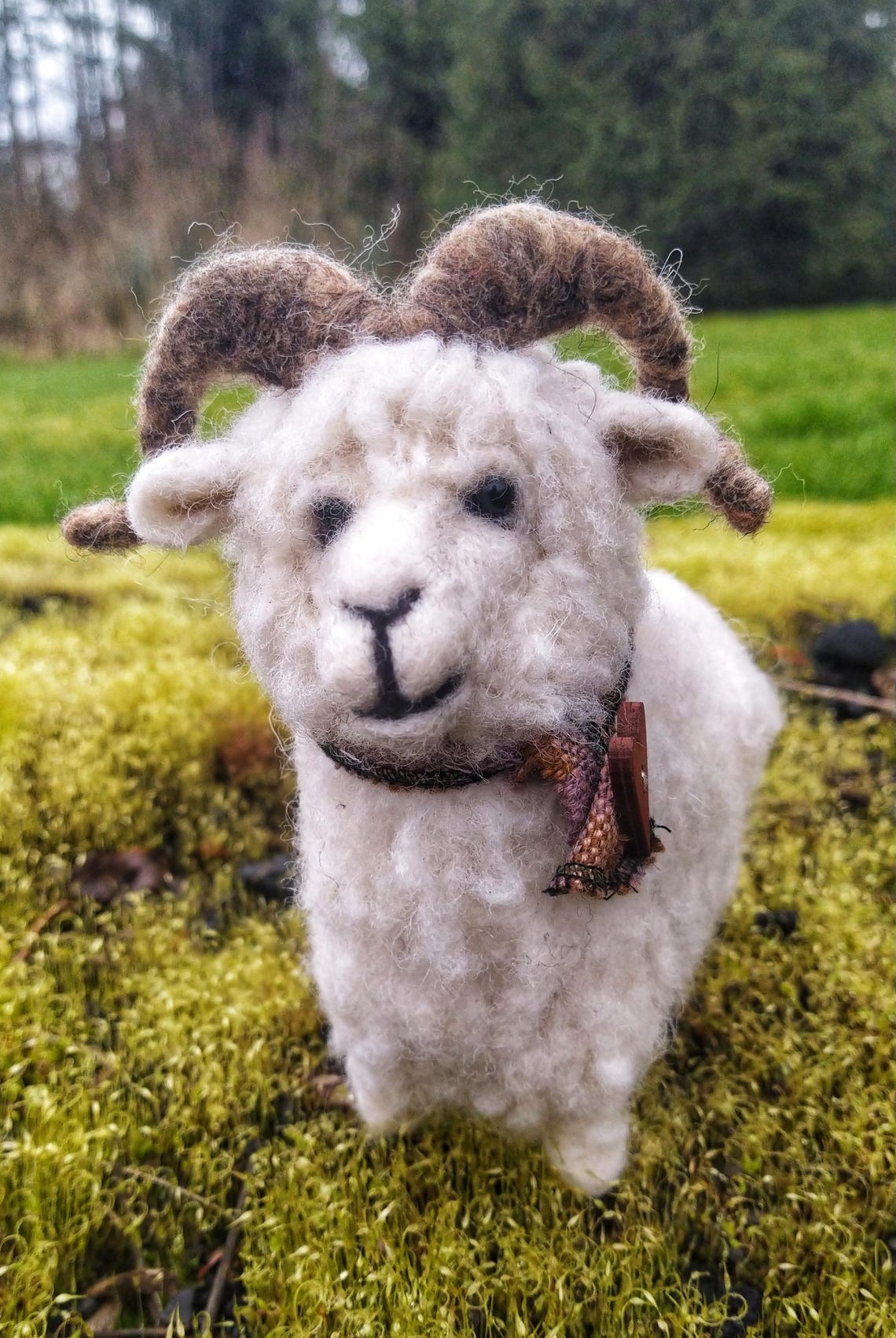 Ram Wool Sculpture Ram Figurine Felted Art Collectable Sheep Lovers ...