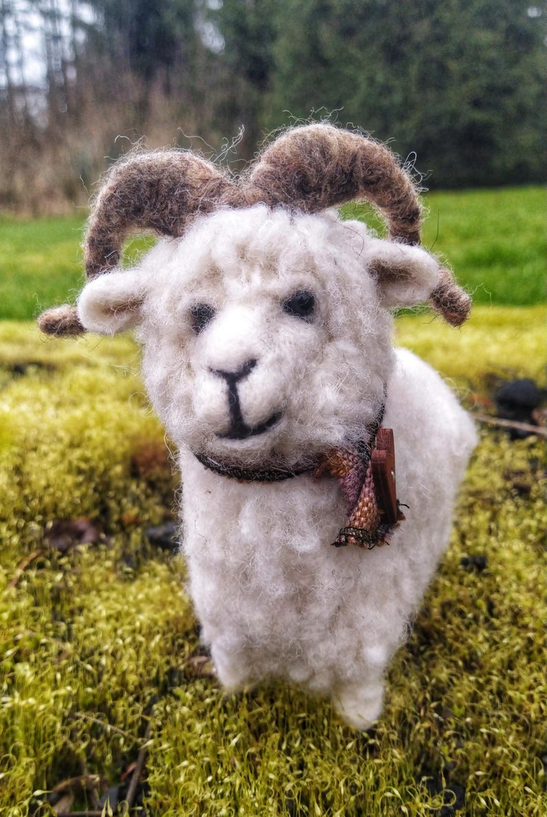 Ram Wool Sculpture Ram Figurine Felted Art Collectable Sheep Lovers ...