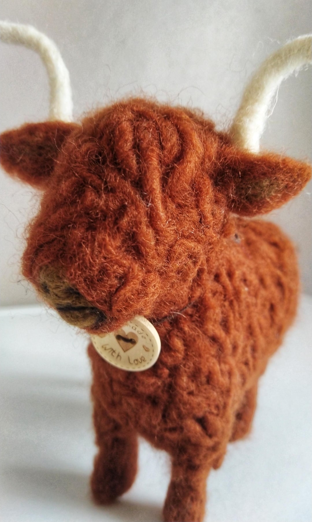 Highland Cow Wool Sculpture Felted Cow Gift for Cow Lovers Collectable ...