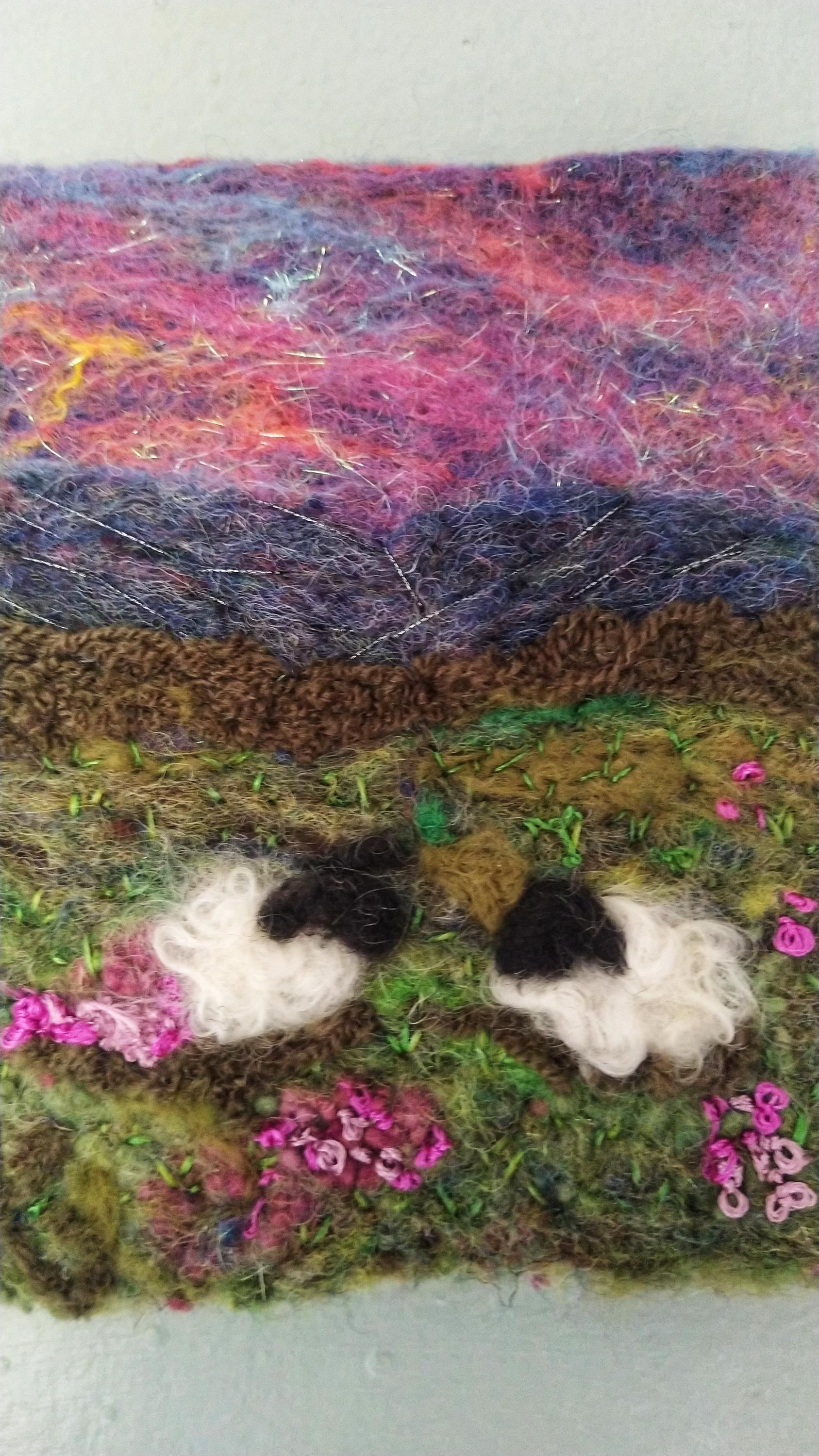 Bundle Set Irish Wool Paintings Sheep Woolscape Felted Art Wall Hanging ...