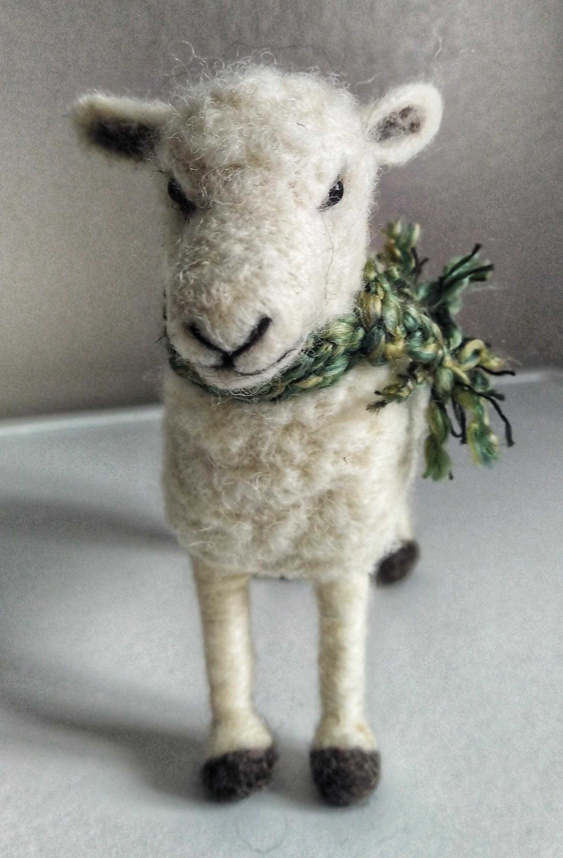 Sheep Wool Sculpture Felted Sheep Figurine Textile Art Sheep Lovers ...