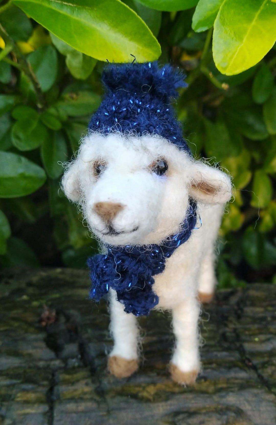 Sheep Felted Sculpture Wool Sheep Figurine Needle Felted Sheep Art ...