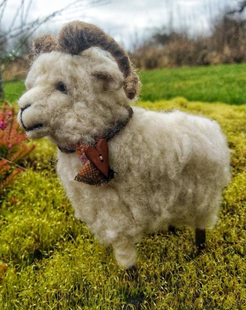 Ram Wool Sculpture Ram Figurine Felted Art Collectable Sheep Lovers ...