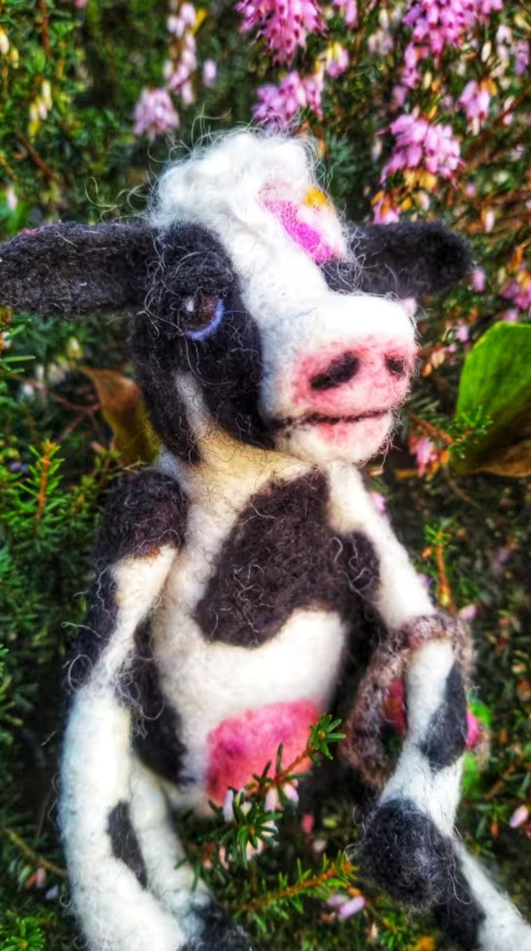 Cow Wool Sculpture Dairy Cow Lovers Handmade Gift Cow Figurine Fiber ...