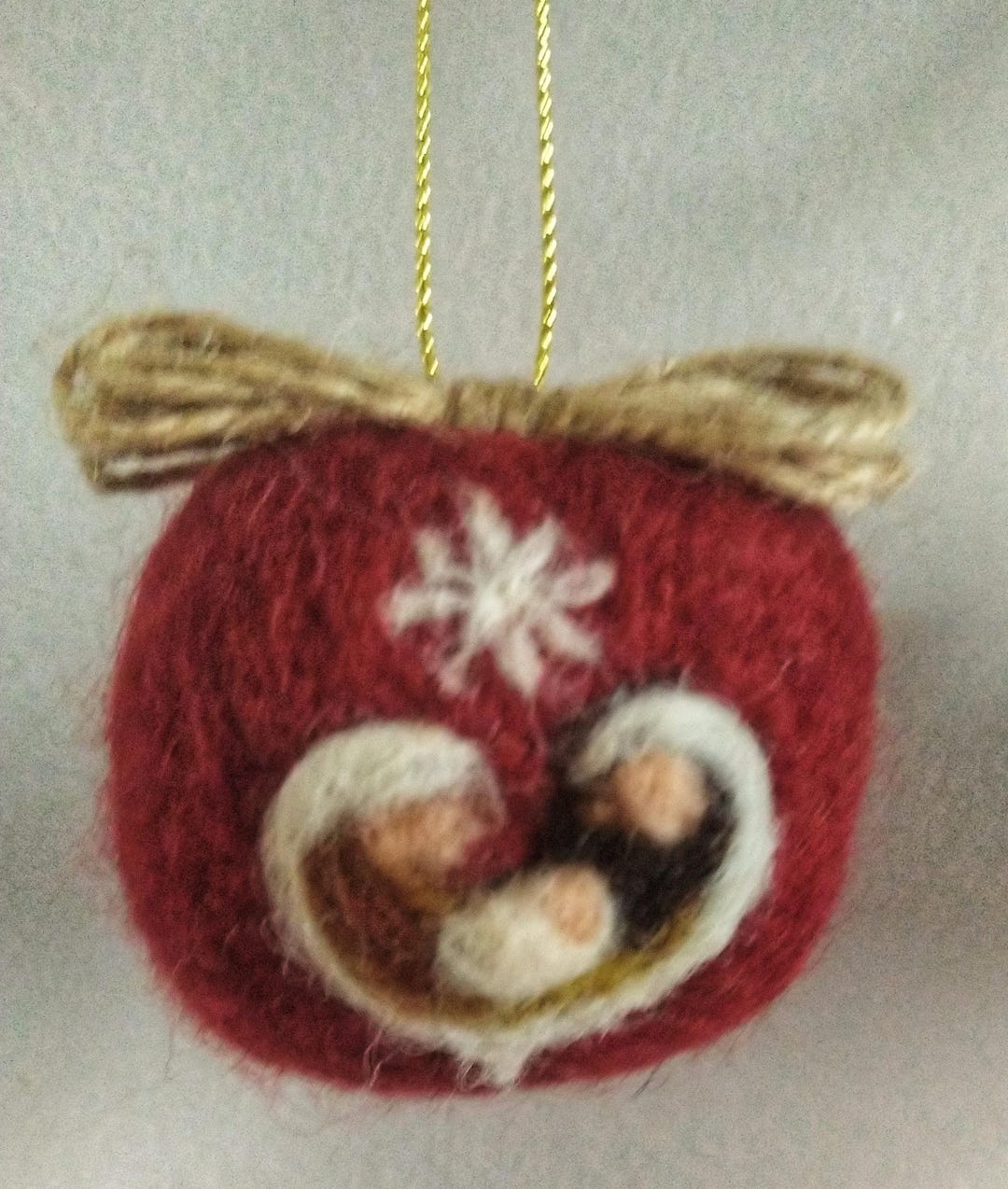 Nativity Wool Ornaments Felted Jesus Mary Joseph Ornament Ball Set ...