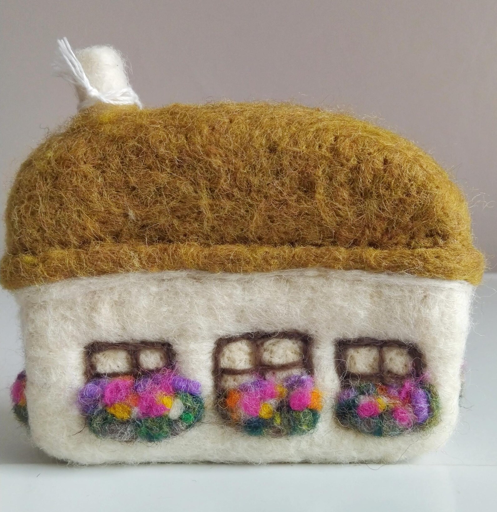 Irish Cottage Wool Sculpture Cottage Felted Art House Fiber Gift Made ...